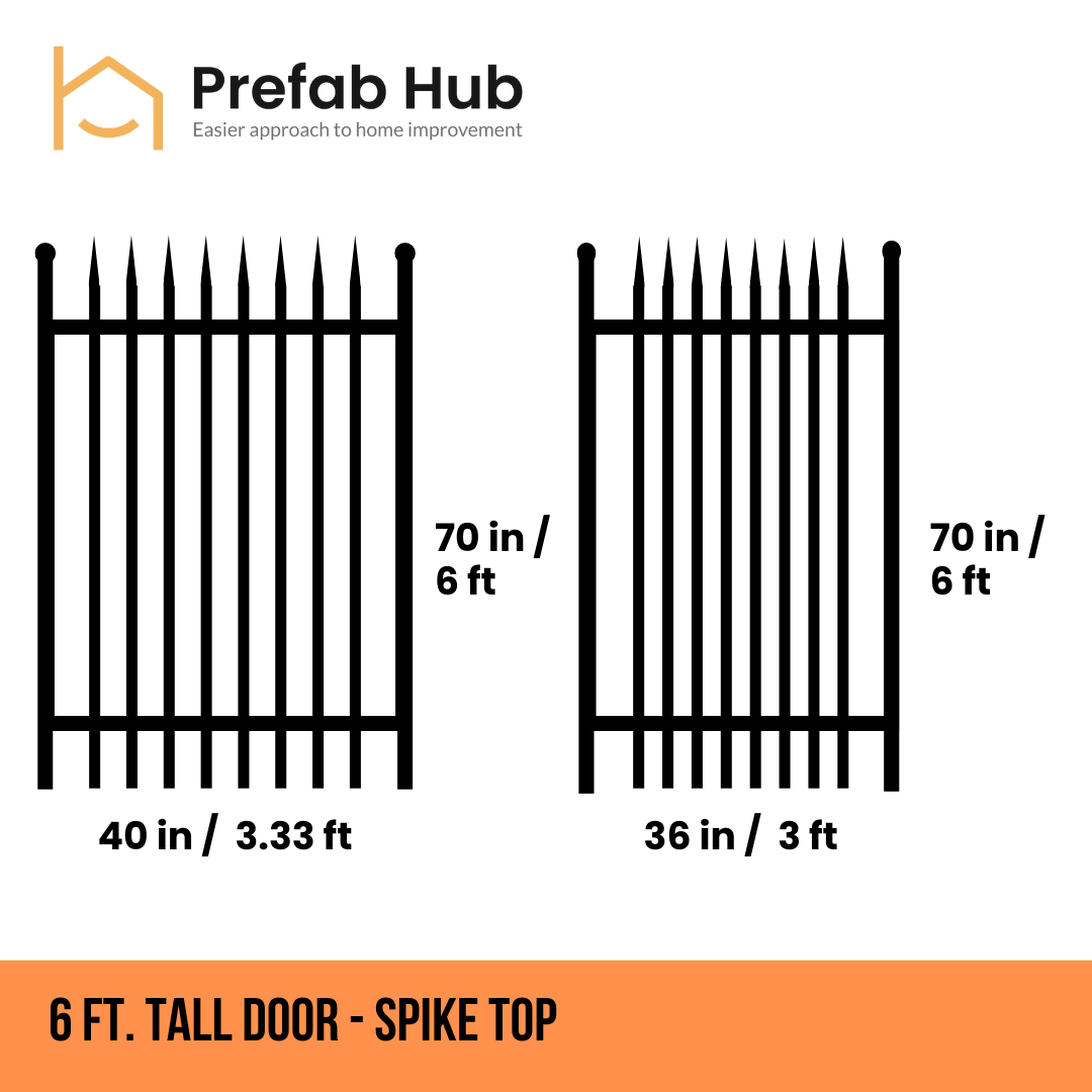 Gates & Door - 6ft Tall Door Spike Top – Prefab Hub