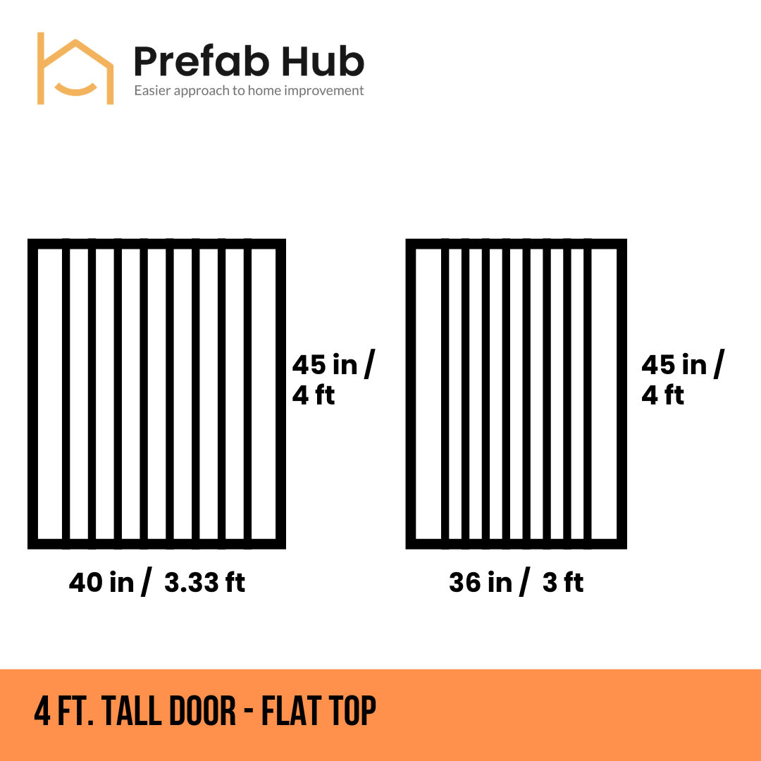 Gate & Door - 4ft Tall Door Flat Top – Prefab Hub
