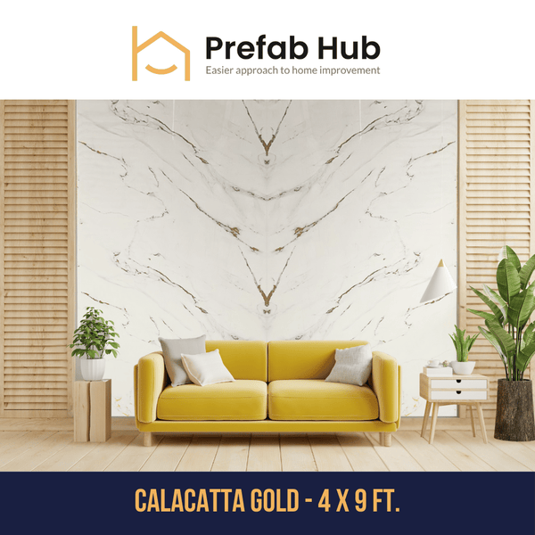 PVC Marble Sheet Panels - Calacatta Gold – Prefab Hub