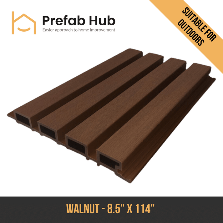 WPC Exterior Slat Wall Panel - Walnut – Prefab Hub