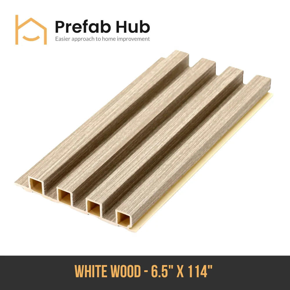 WPC Slat Wall Panel - White Wood – Prefab Hub