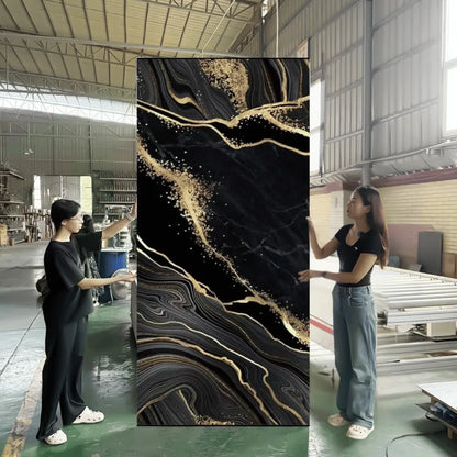 PVC Marble Sheet Panels – Black Galaxy Gold – Prefab Hub